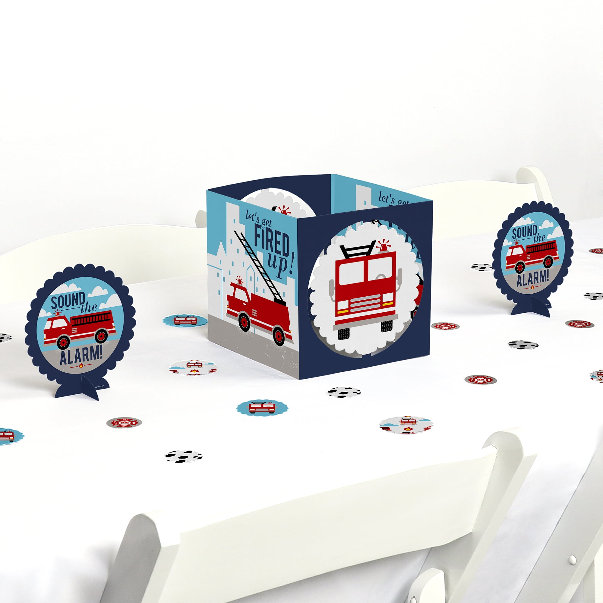 Fired Up Fire Truck - Firefighter Firetruck Baby Shower or Birthday ...