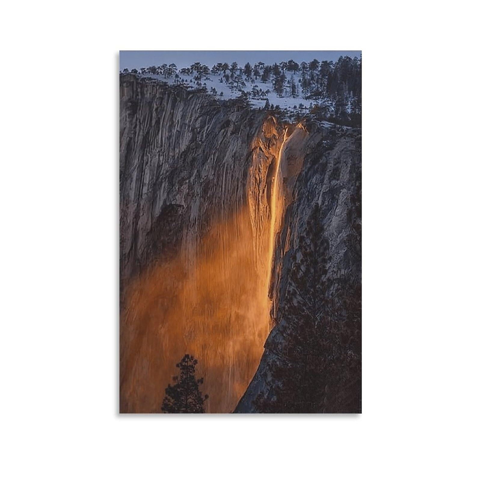 Firefall In Yosemite Landscape Poster Canvas Wall Art Print For Room ...