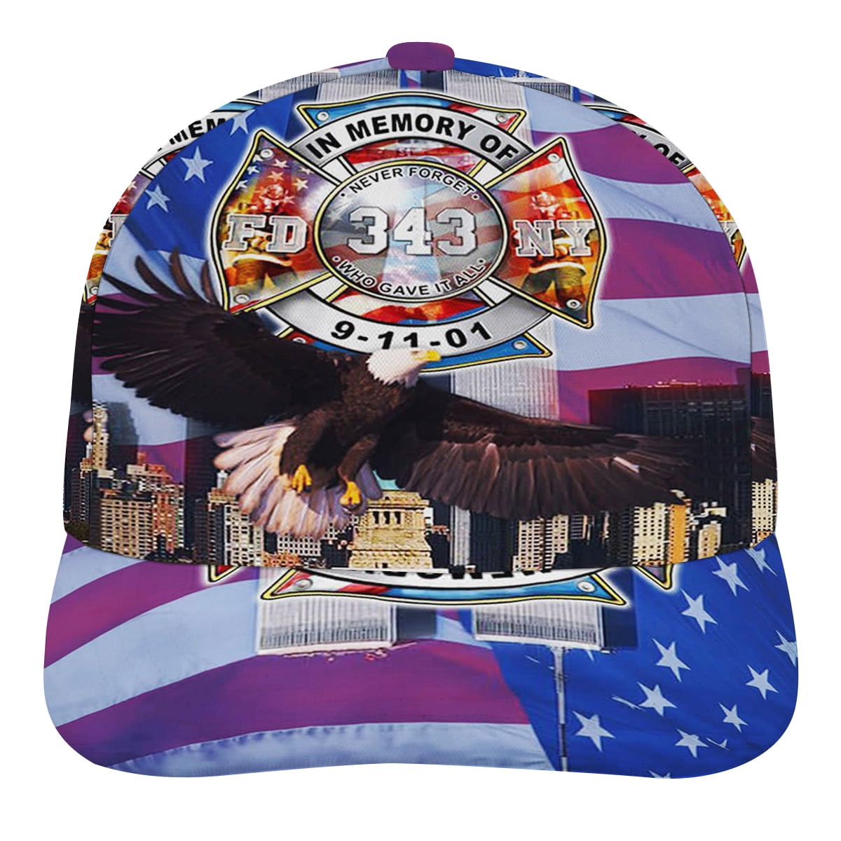 Firefighter 343 FDNY Never Forget September 11th baseball cap hat ...