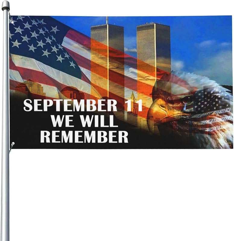 Firefighter 343 Memorial 9-11 We Will Remember Flag 3x5ft Patriot Day ...