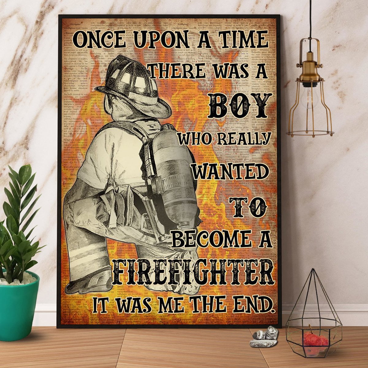 Firefighter A Boy Who Really Wanted To Become A Firefighter Fire Paper ...