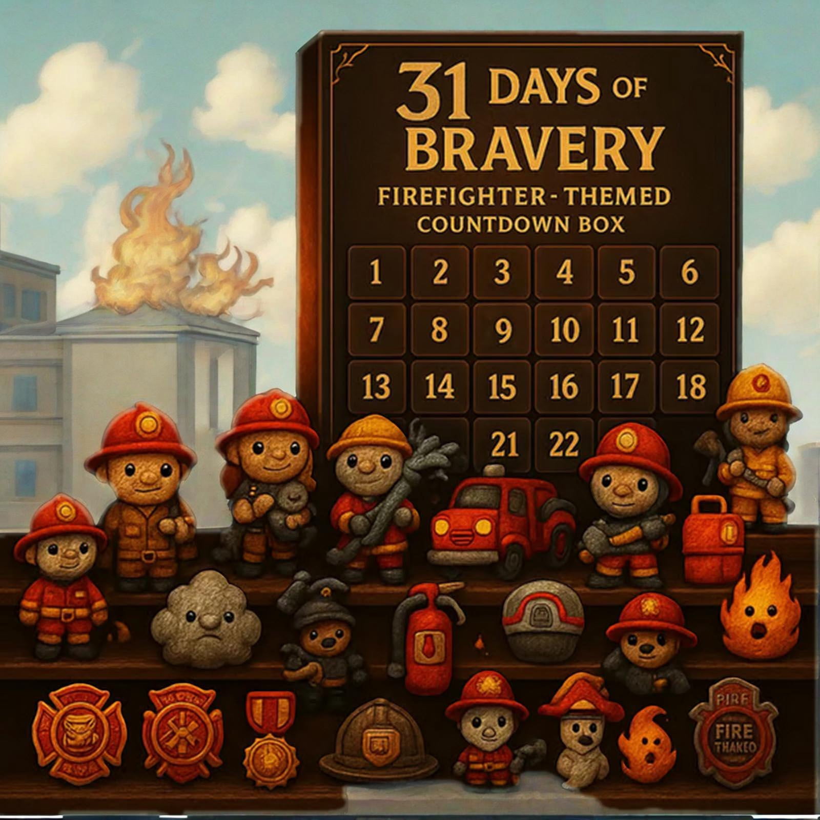 Firefighter Advent Calendar 2023 - 31 Days of Bravery Countdown Box ...