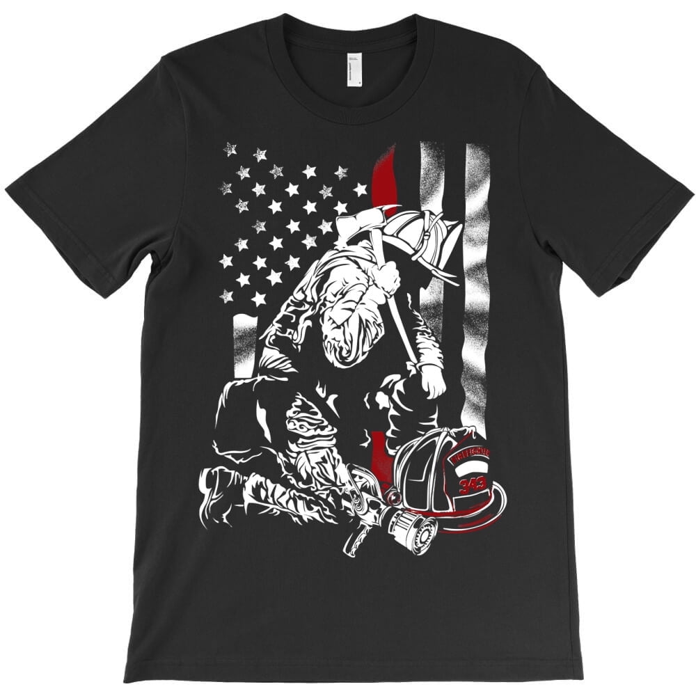 Firefighter American Flag Funny Christmas Father's Day Holiday Graphic ...