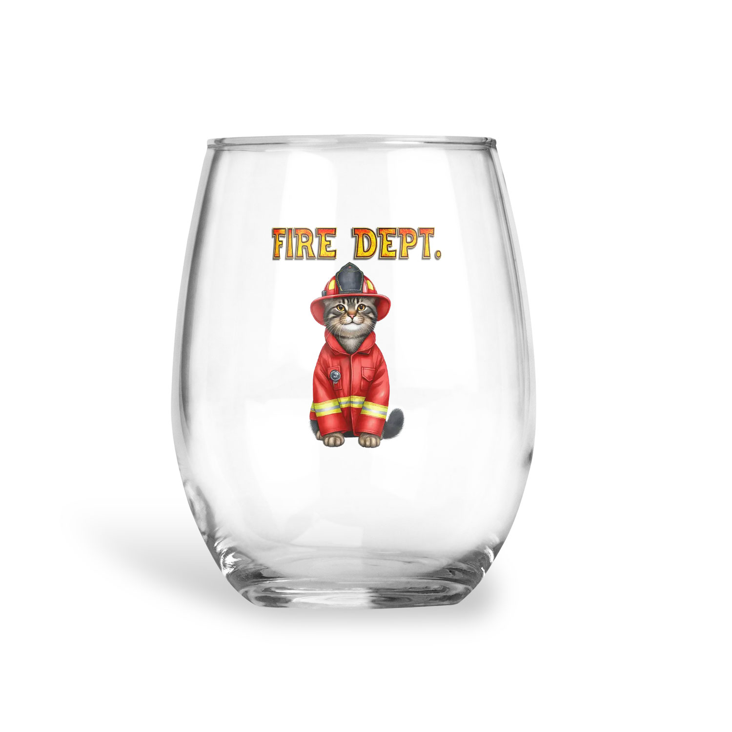 Firefighter American Shorthair Hero Rescue Fire Dept Fireman USA Flag ...