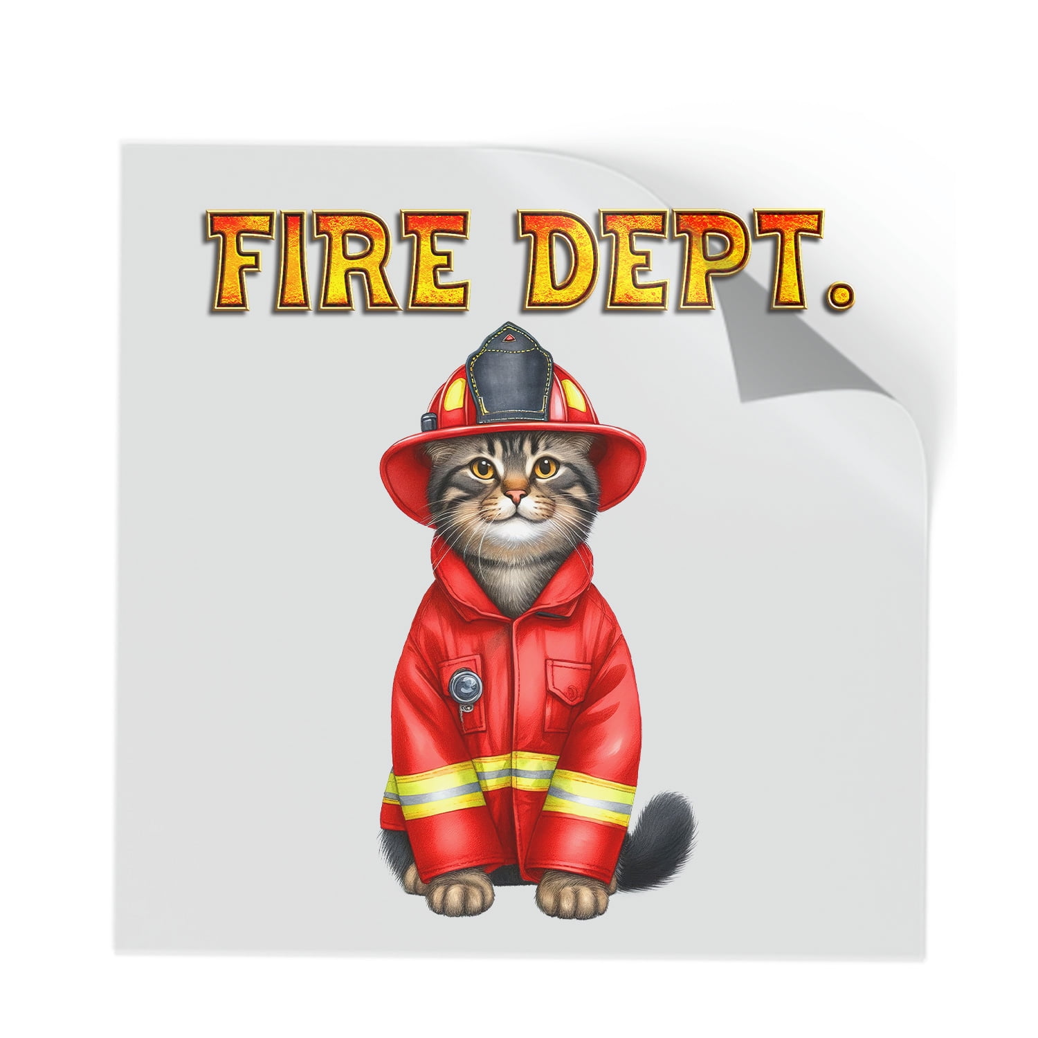 Firefighter American Shorthair Hero Rescue Fire Dept Fireman USA Flag ...