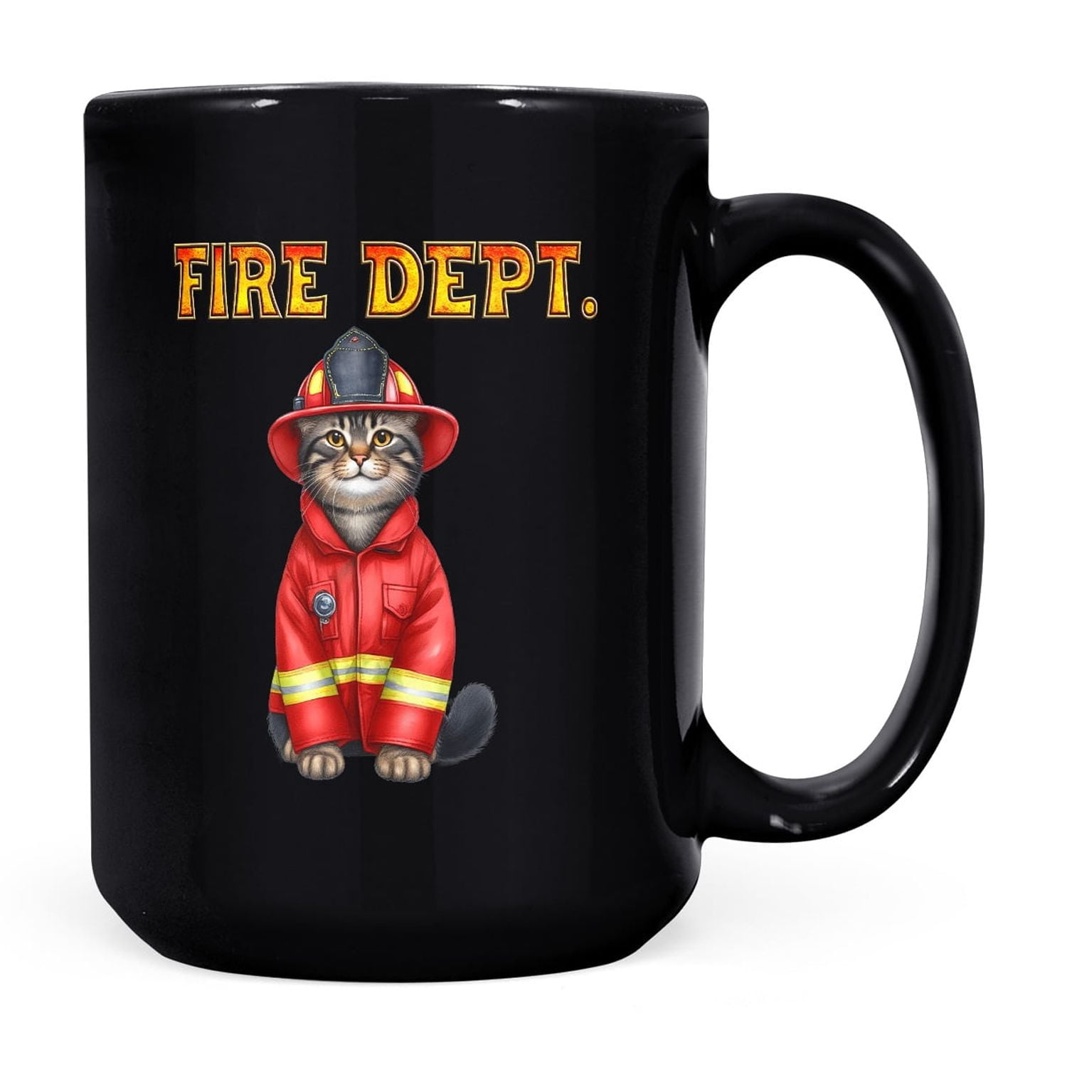 Firefighter American Shorthair Hero Rescue Fire Dept Fireman USA Flag ...