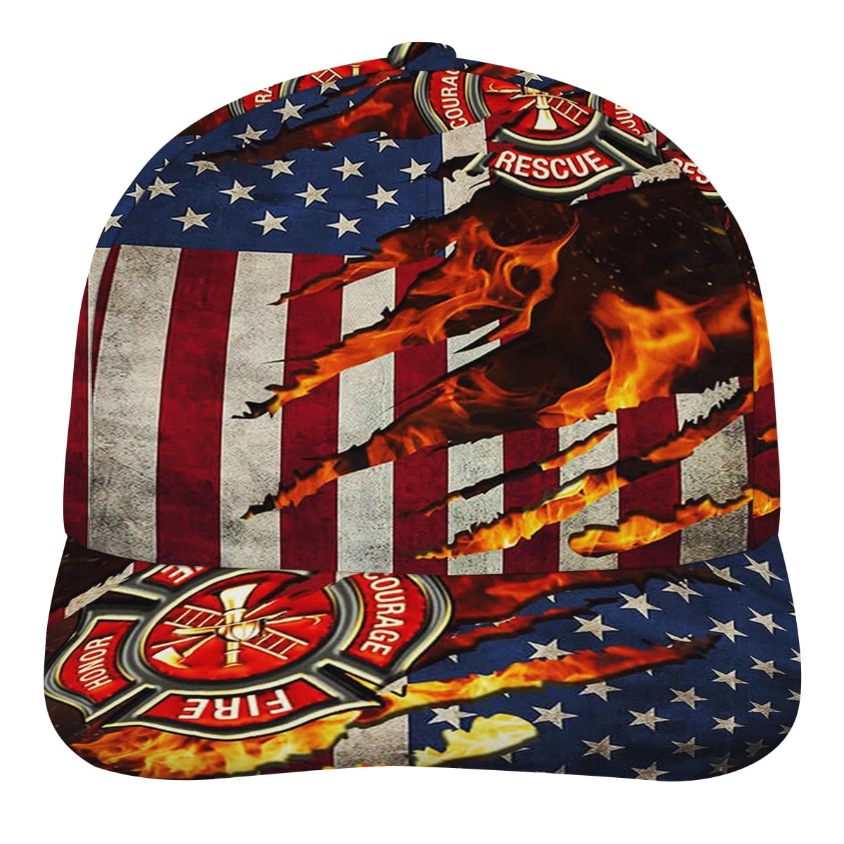 Firefighter American flag baseball cap hat - Walmart.com