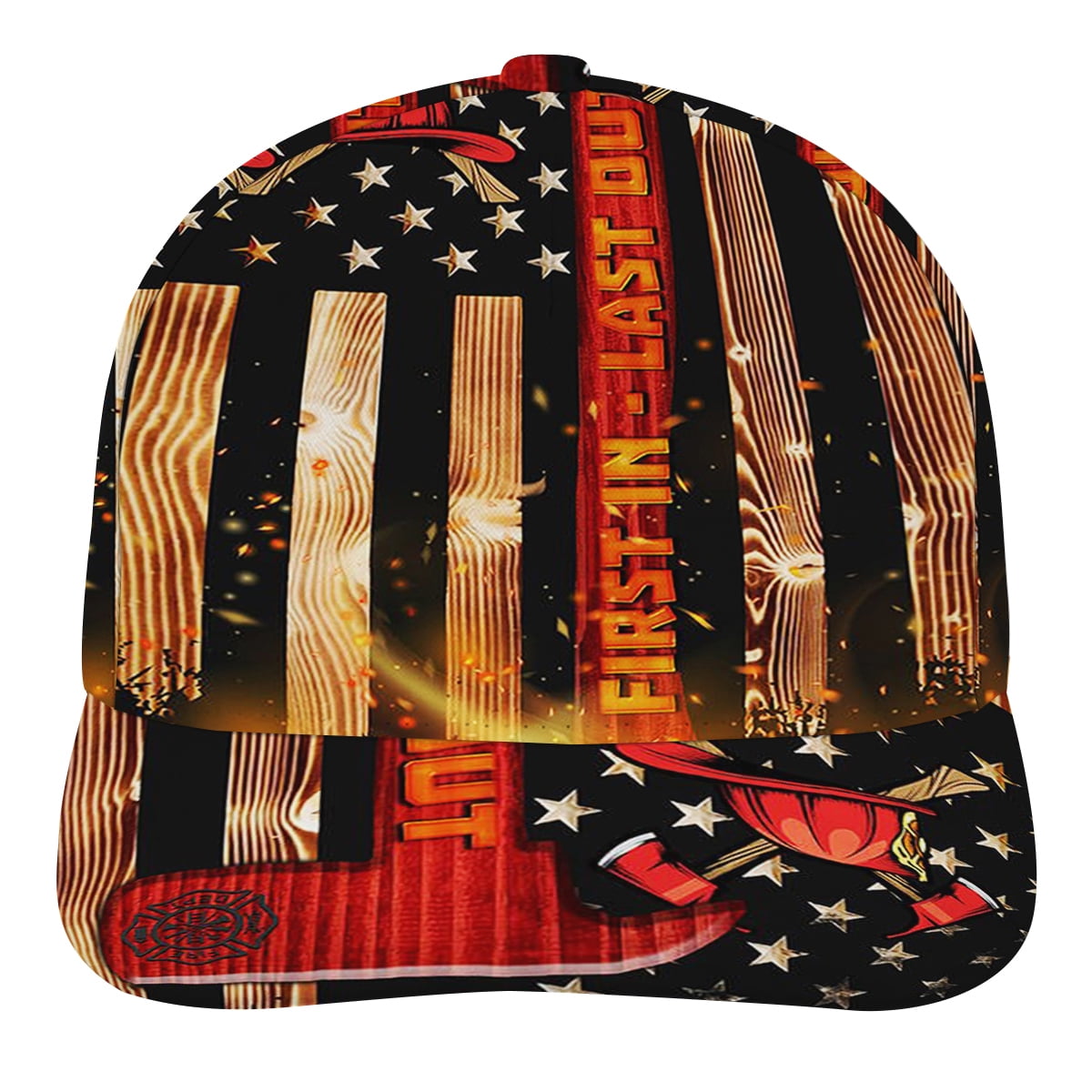 Firefighter American flag baseball cap hat - Walmart.com