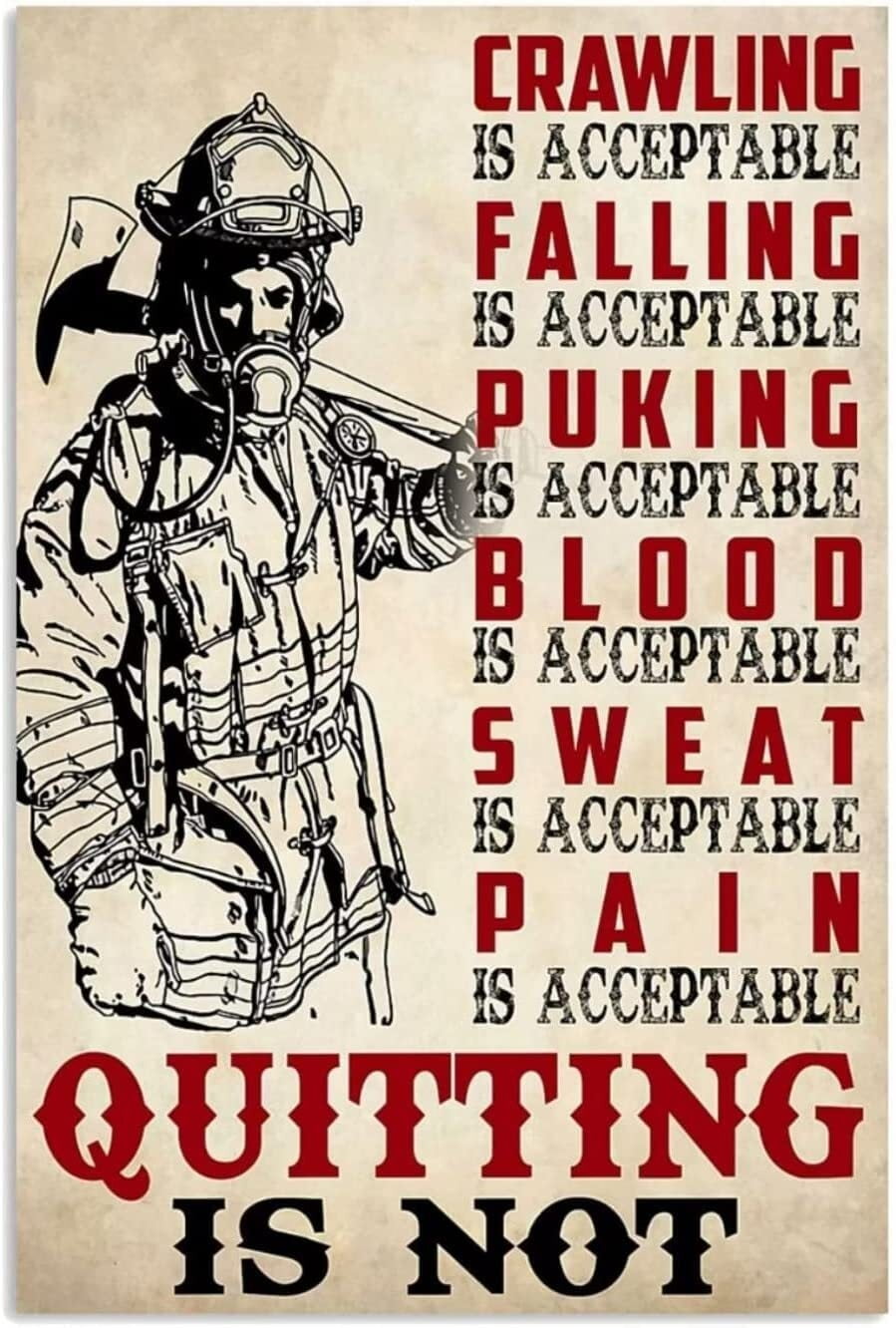 Firefighter Art Inspirational Retro Posters For Modern Home Fire ...