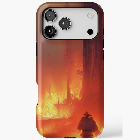Firefighter At A Forest Fire Action iPhone Case 17 through 11 Pro Max ...