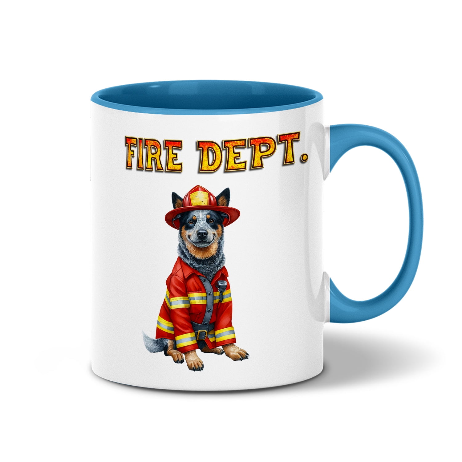 Firefighter Australian Cattle Dog Hero Rescue Fire Dept Fireman USA ...
