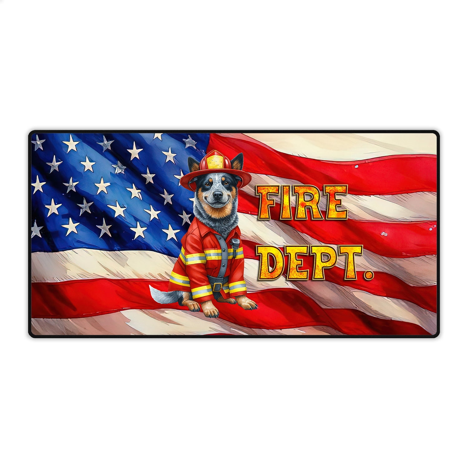 Firefighter Australian Cattle Dog Hero Rescue Fire Dept Fireman USA ...