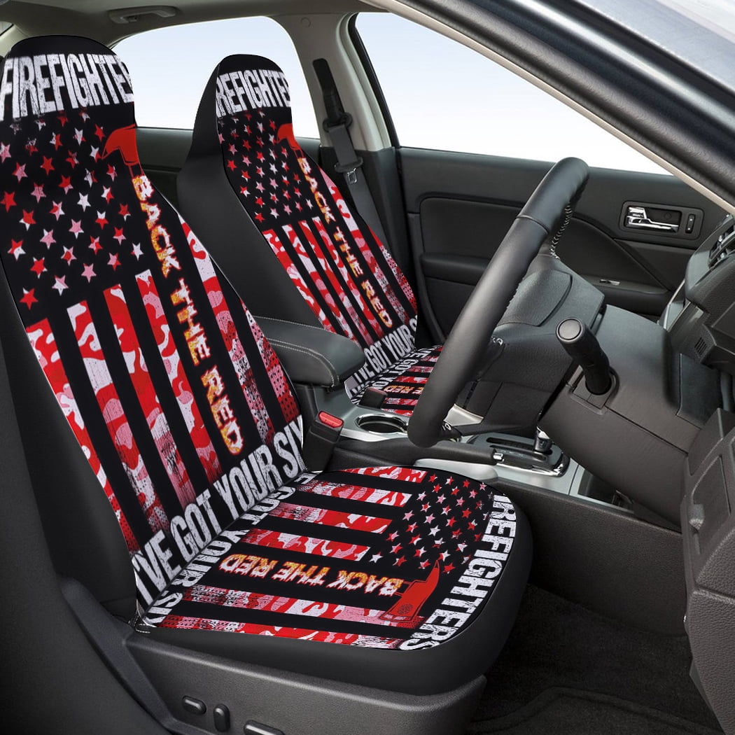 Firefighter Back The Red Seat Covers Cars, Car Truck SUV 2 Piec ...