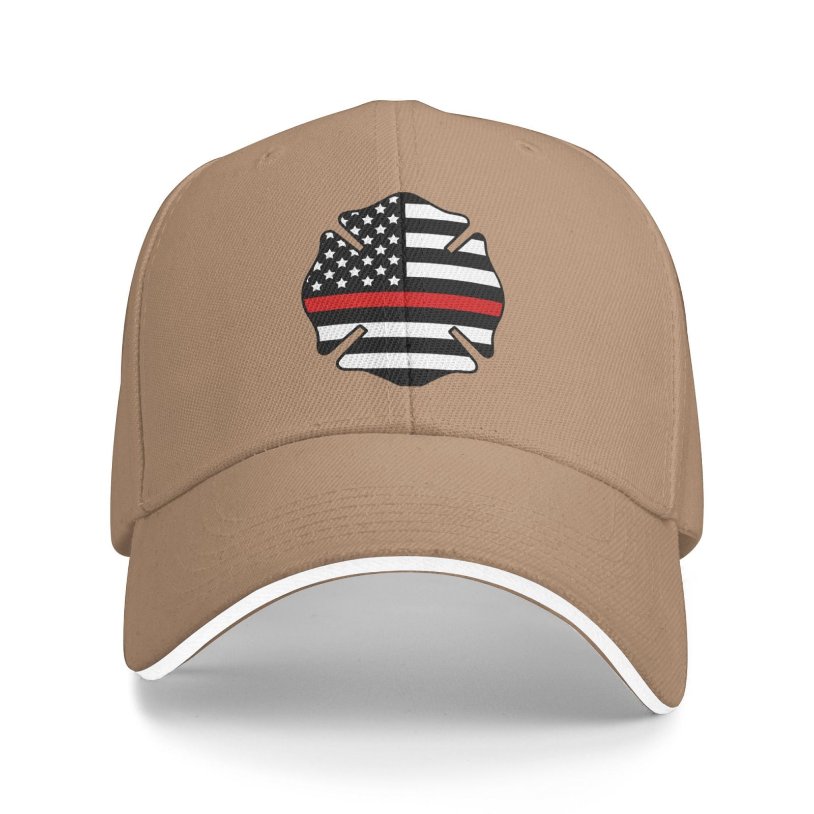 Firefighter Badge Fire Department Usa Flag Men Women Sandwich Cap ...