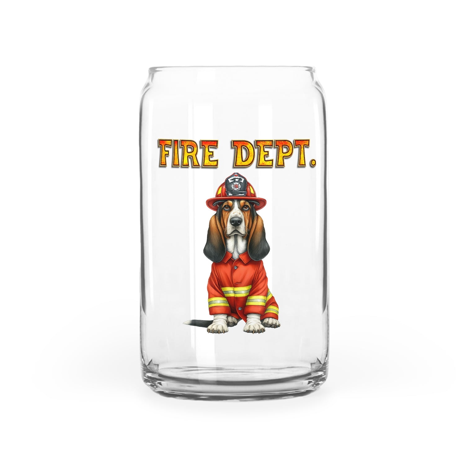 Firefighter Basset Hound Hero Rescue Fire Dept Fireman USA Flag 16oz ...