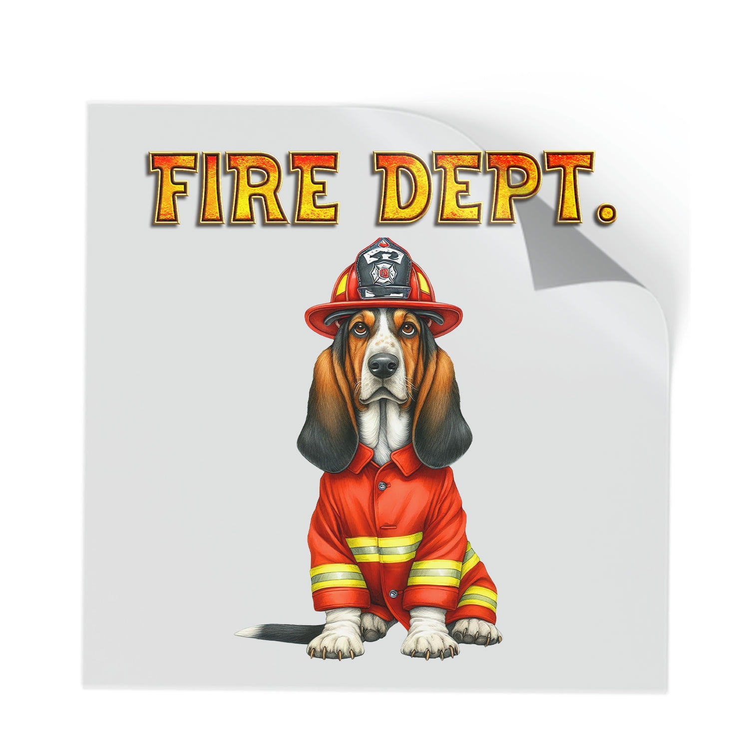 Firefighter Basset Hound Hero Rescue Fire Dept Fireman USA Flag Cutout ...
