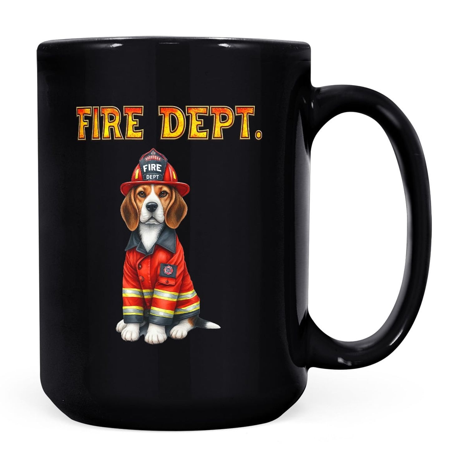 Firefighter Beagle Hero Rescue Fire Dept Fireman USA Flag Mug Beagles ...