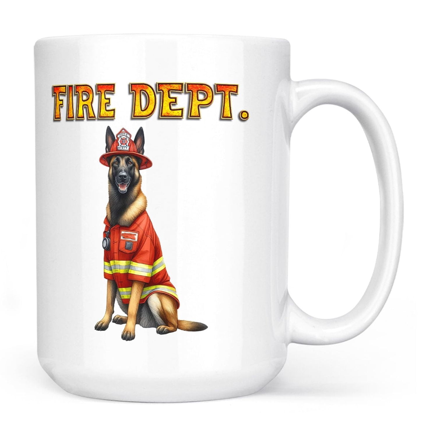Firefighter Belgian Malinois Hero Rescue Fire Dept Fireman USA Flag Mug ...
