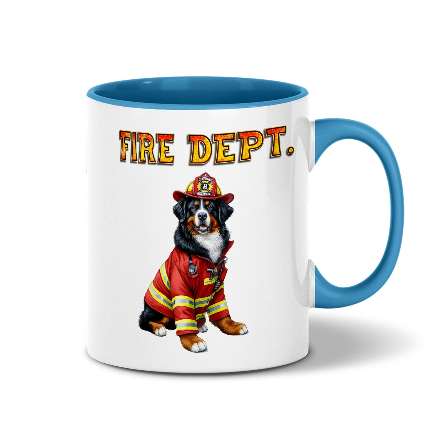 Firefighter Bernese Mountain Dog Hero Rescue Fire Dept Fireman USA Flag ...