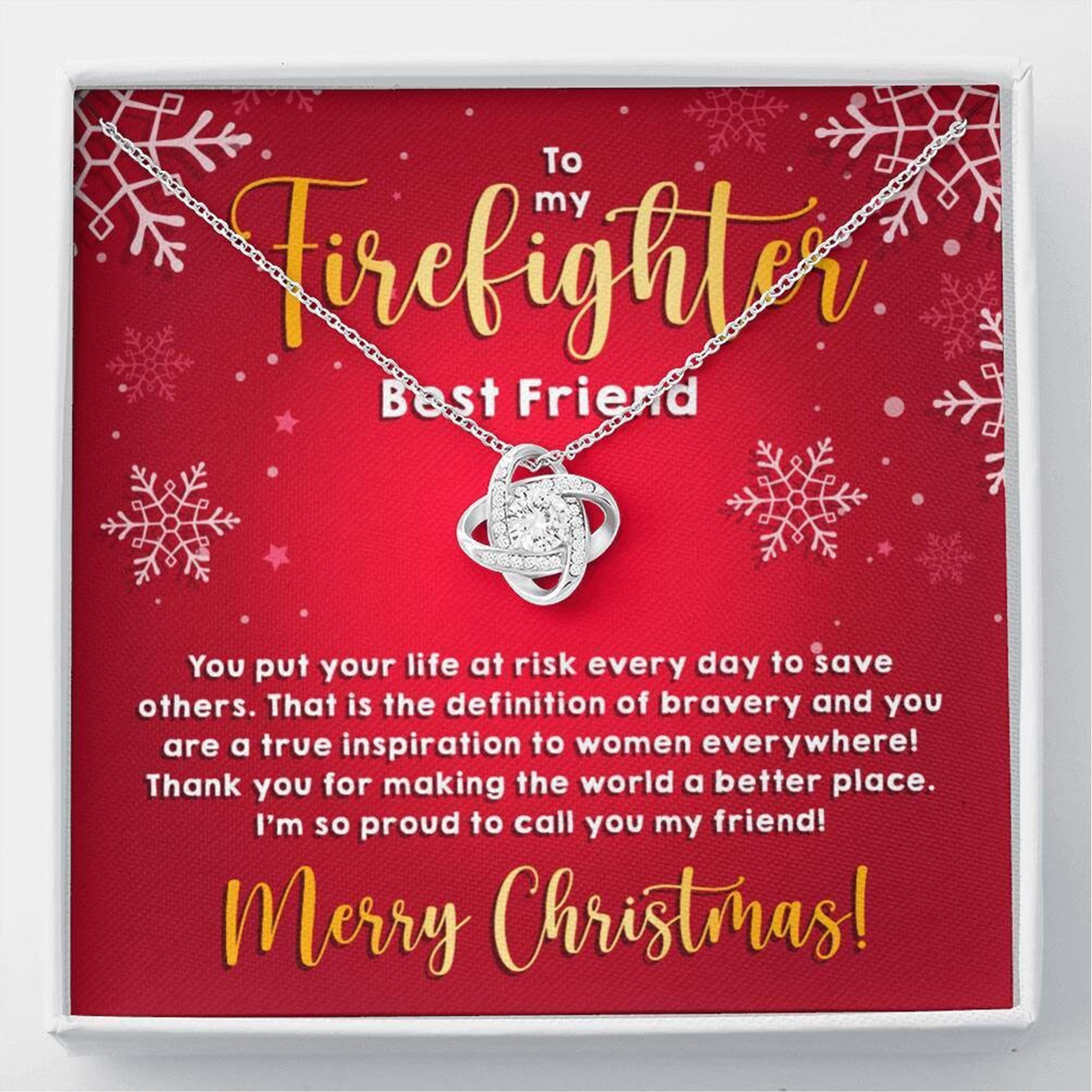 Firefighter, Best Friend, Christmas Necklace, Gift For Hernecklace ...