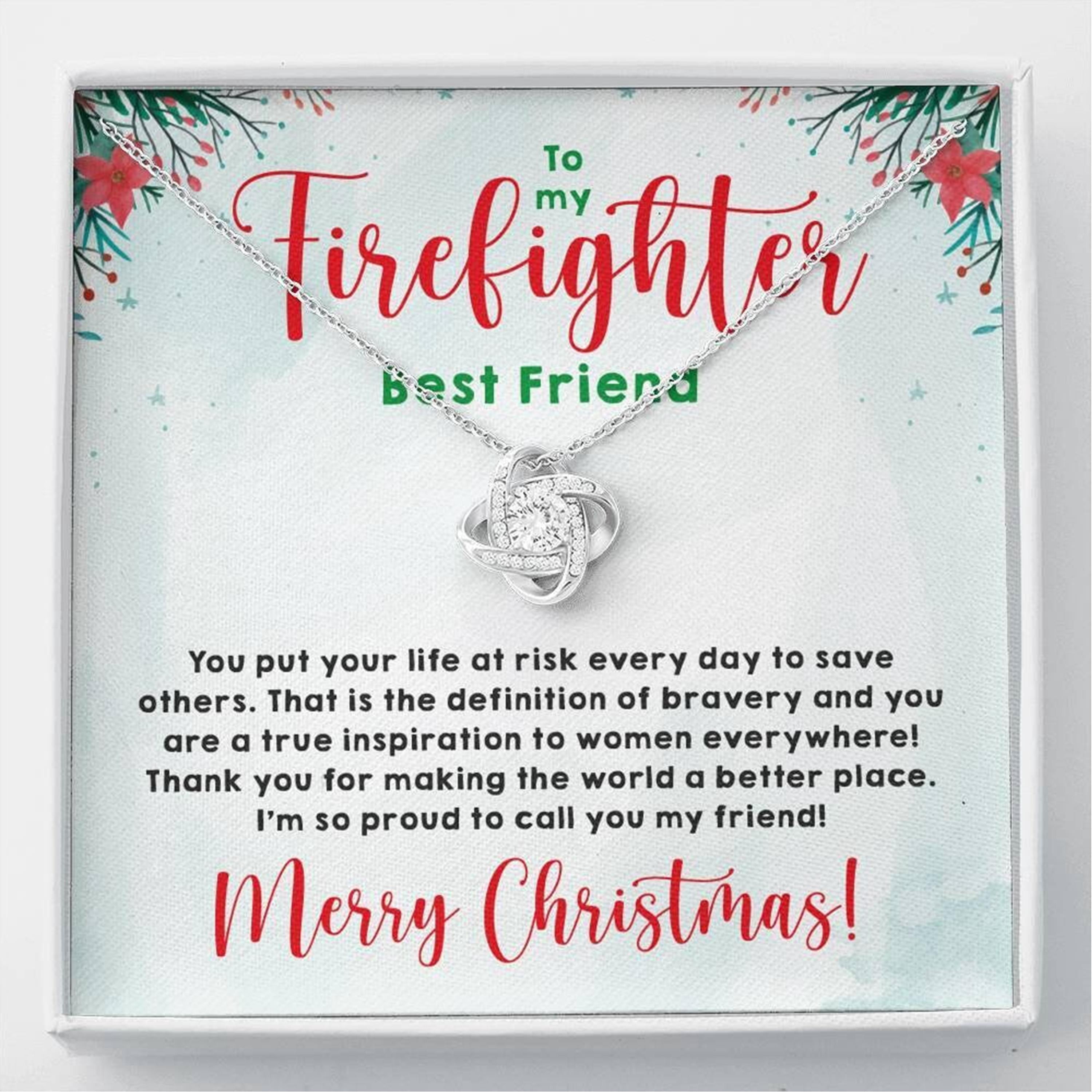 Firefighter, Best Friend, Christmas Necklace, Gift For Hernecklace ...