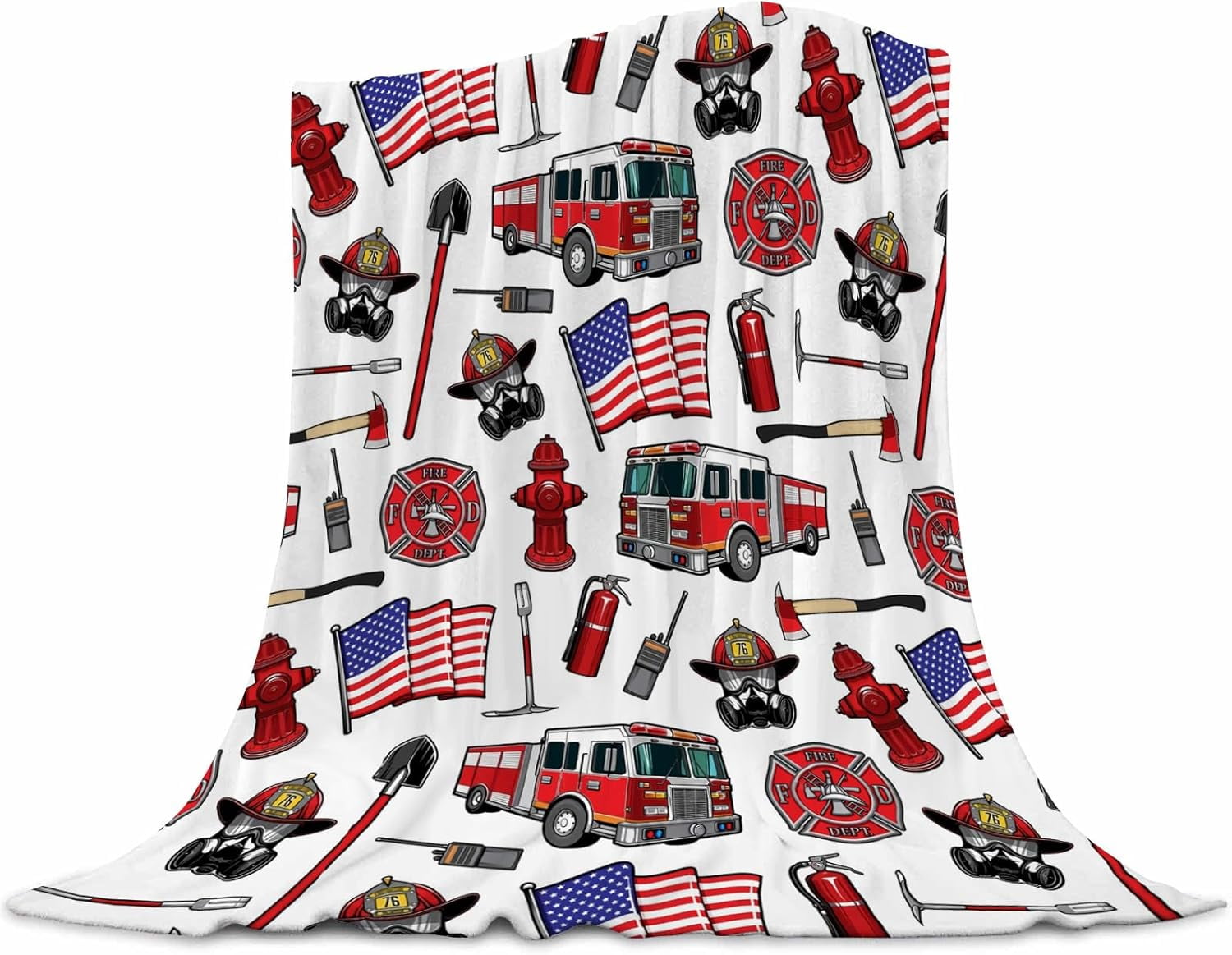 Firefighter Blanket 50x60 Inches - Extra Large Fire Truck for Users ...