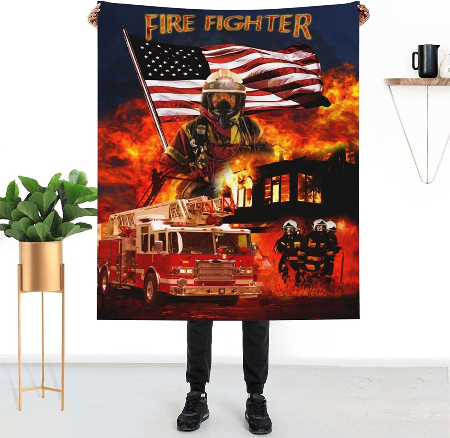 Firefighter Blanket Fireman Gifts for Men Fire Fighter Hero Fire ...