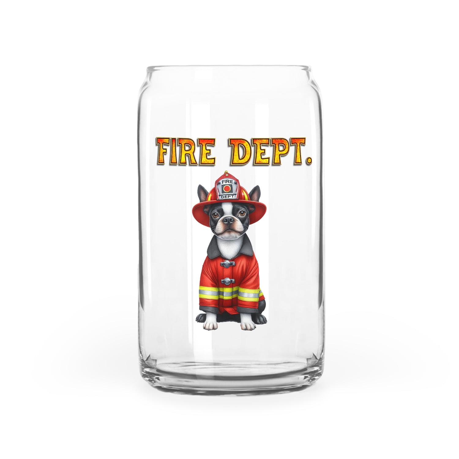 Firefighter Boston Terrier Hero Rescue Fire Dept Fireman USA Flag 16oz ...