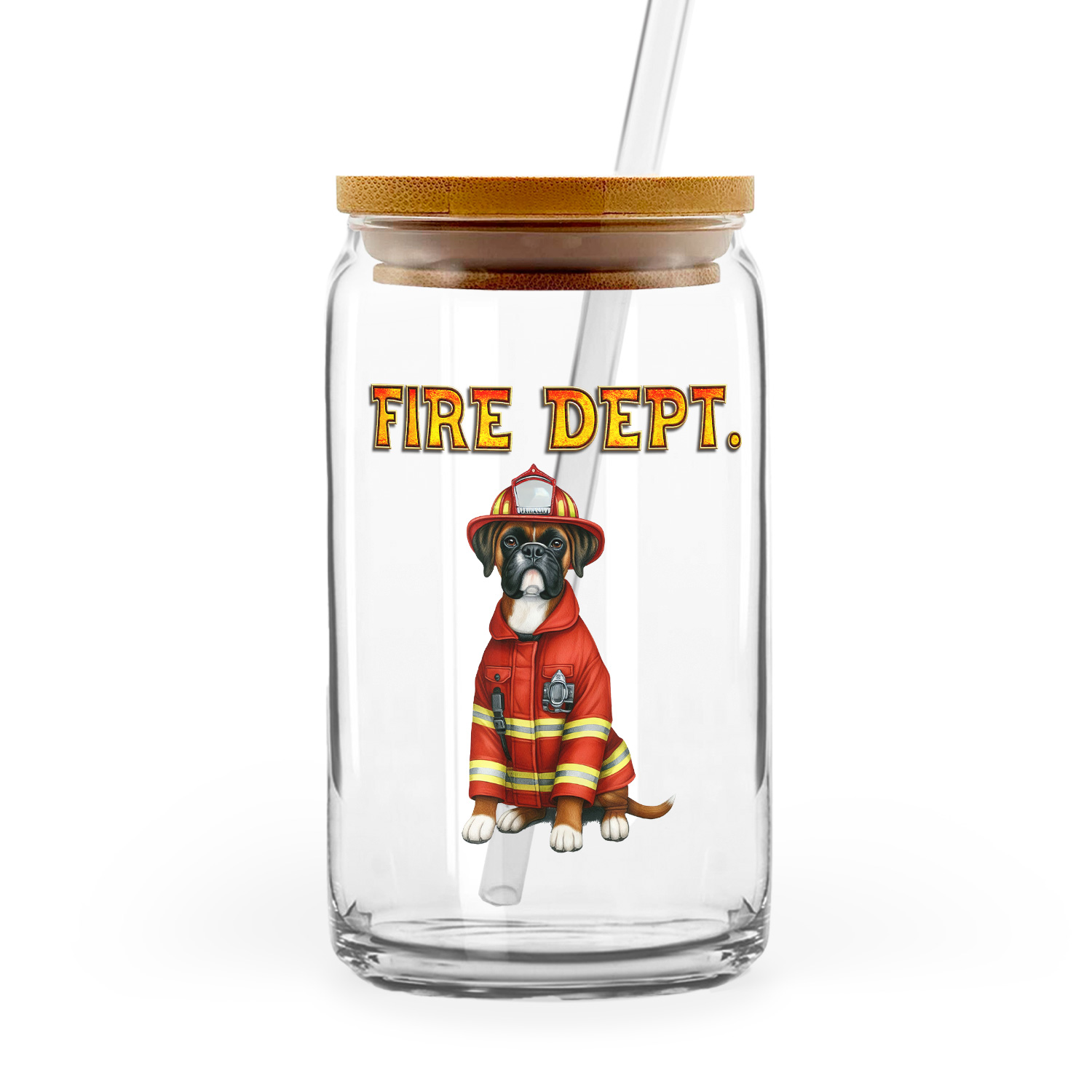 Firefighter Boxer Hero Rescue Fire Dept Fireman USA Flag 16oz Glass Cup ...