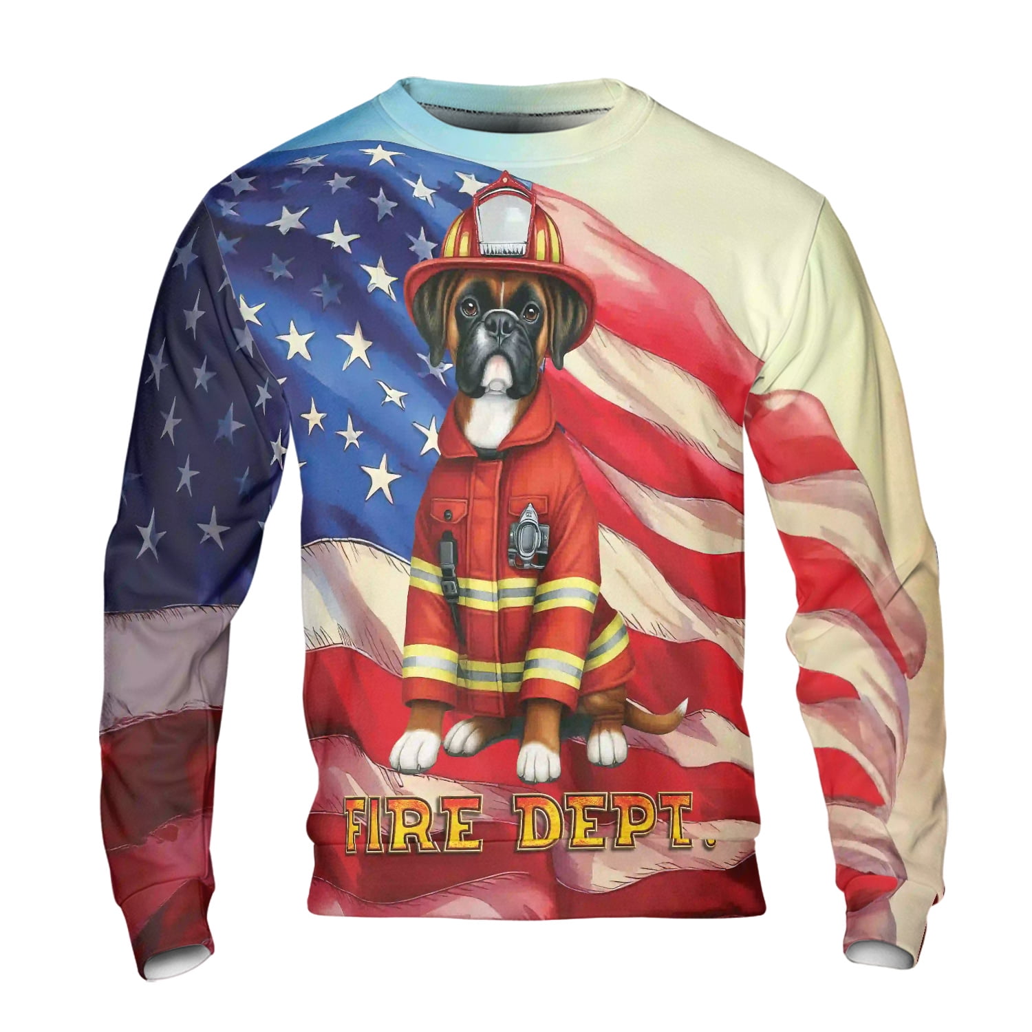 Firefighter Boxer Hero Rescue Fire Dept Fireman USA Flag All Over Print ...