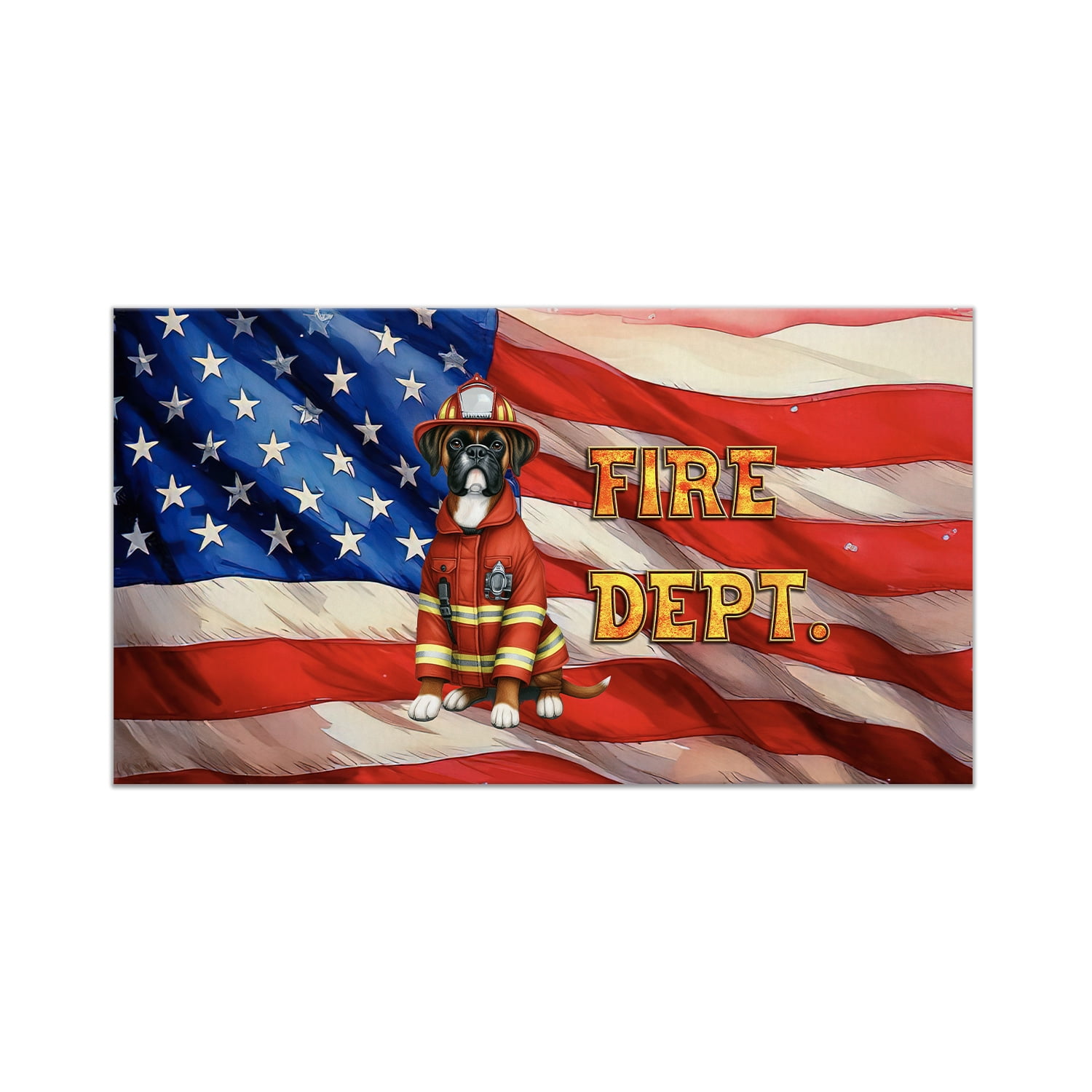 Firefighter Boxer Hero Rescue Fire Dept Fireman USA Flag Doormat Boxers ...