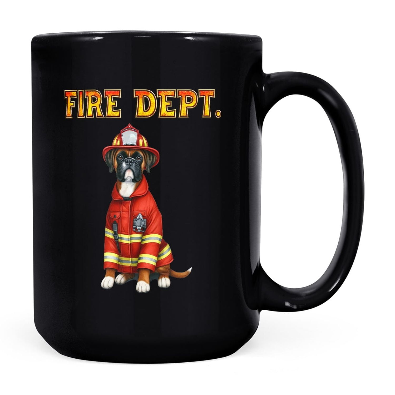 Firefighter Boxer Hero Rescue Fire Dept Fireman USA Flag Mug Boxers Dog ...