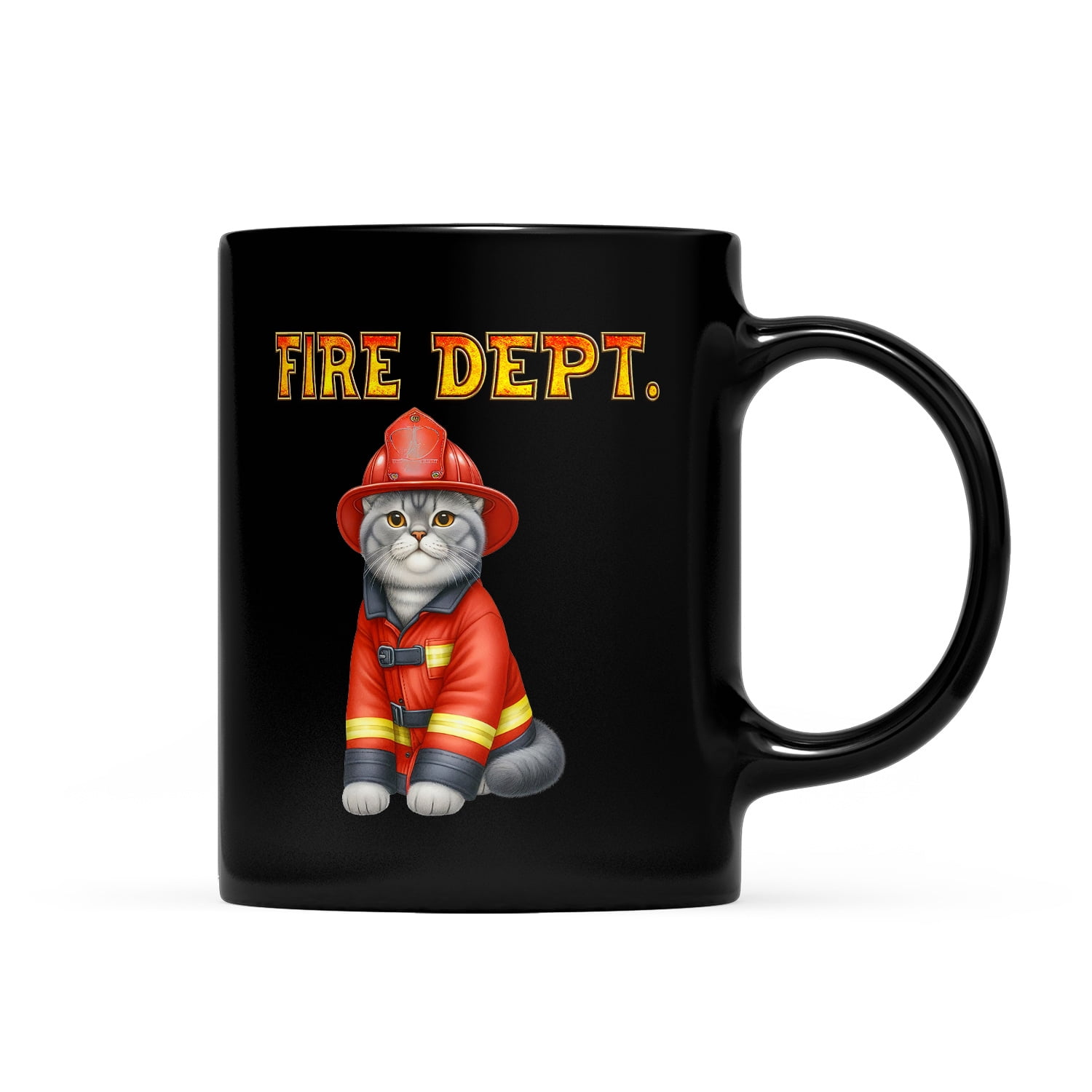 Firefighter British Shorthair Hero Rescue Fire Dept Fireman USA Flag ...