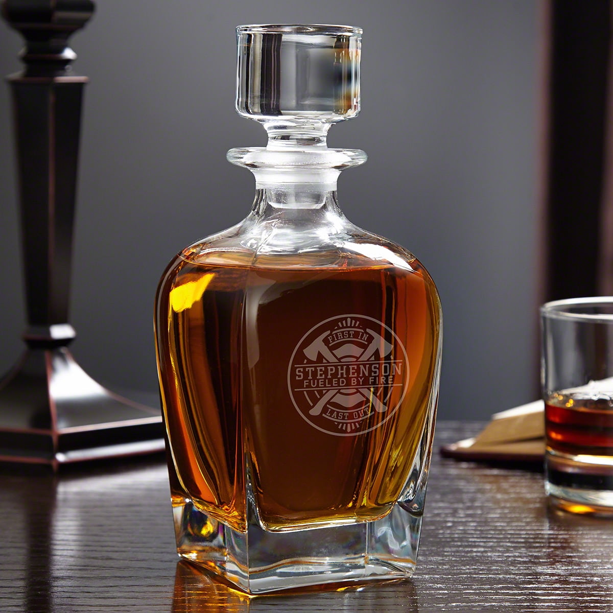Draper Firefighter Engraved Whiskey Decanter - Personalized - Walmart.com