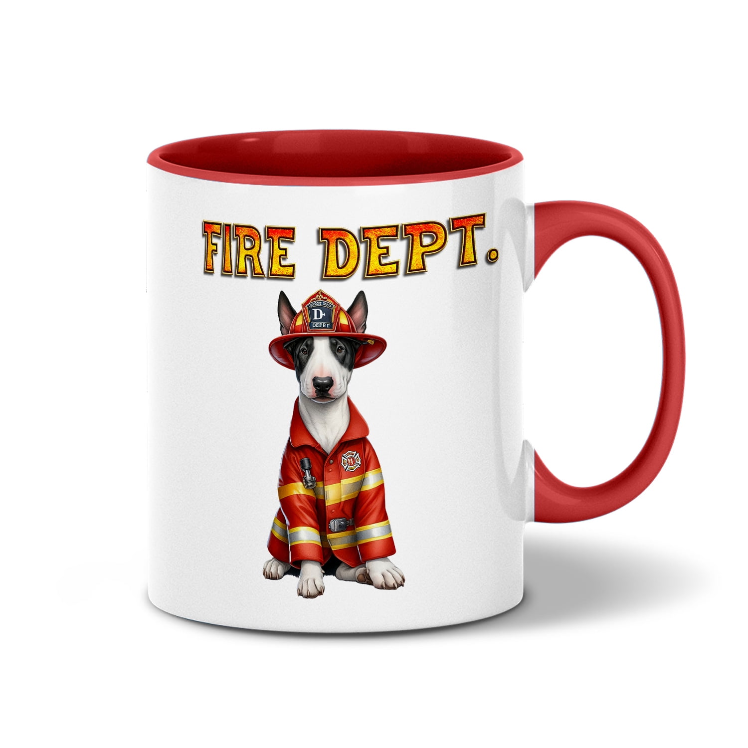 Firefighter Bull Terrier Hero Rescue Fire Dept Fireman USA Flag 11oz ...