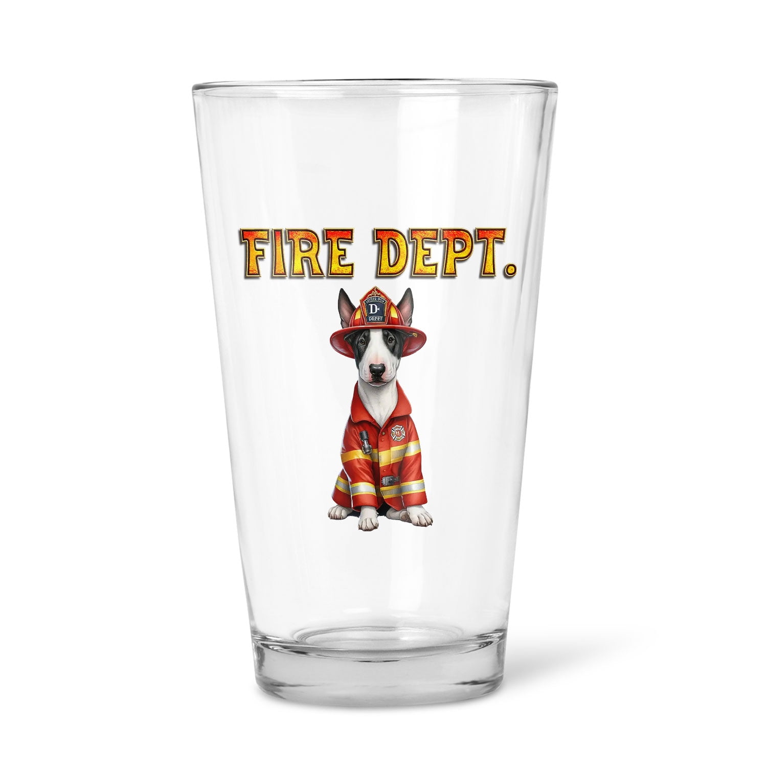 Firefighter Bull Terrier Hero Rescue Fire Dept Fireman USA Flag 16oz ...