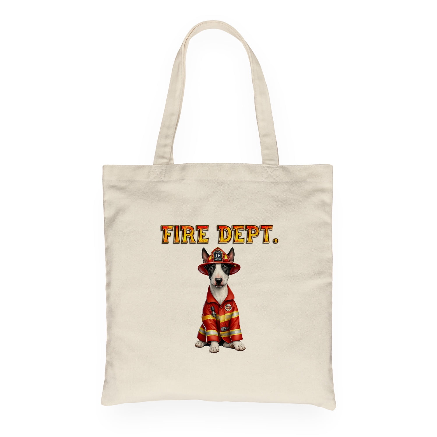 Firefighter Bull Terrier Hero Rescue Fire Dept Fireman USA Flag Canvas ...