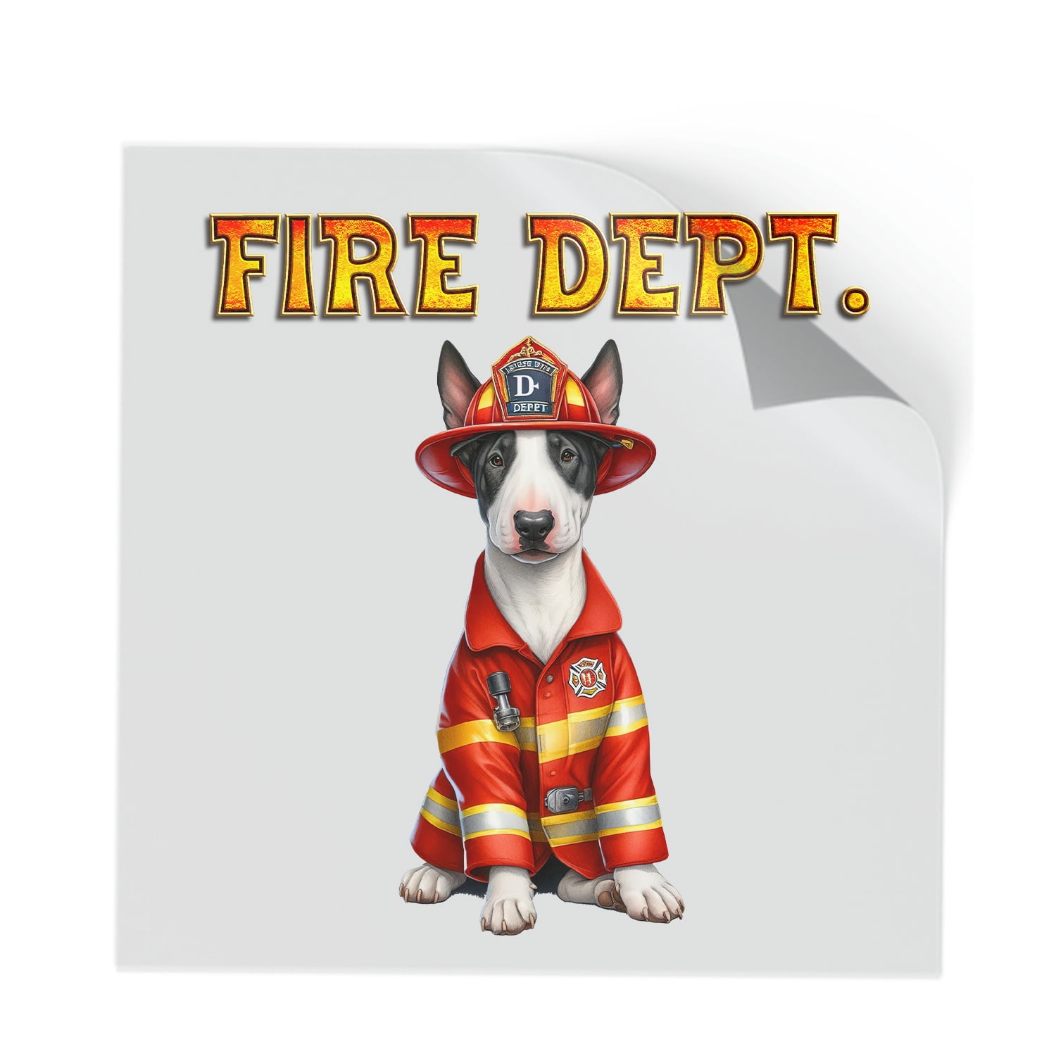 Firefighter Bull Terrier Hero Rescue Fire Dept Fireman USA Flag Cutout ...