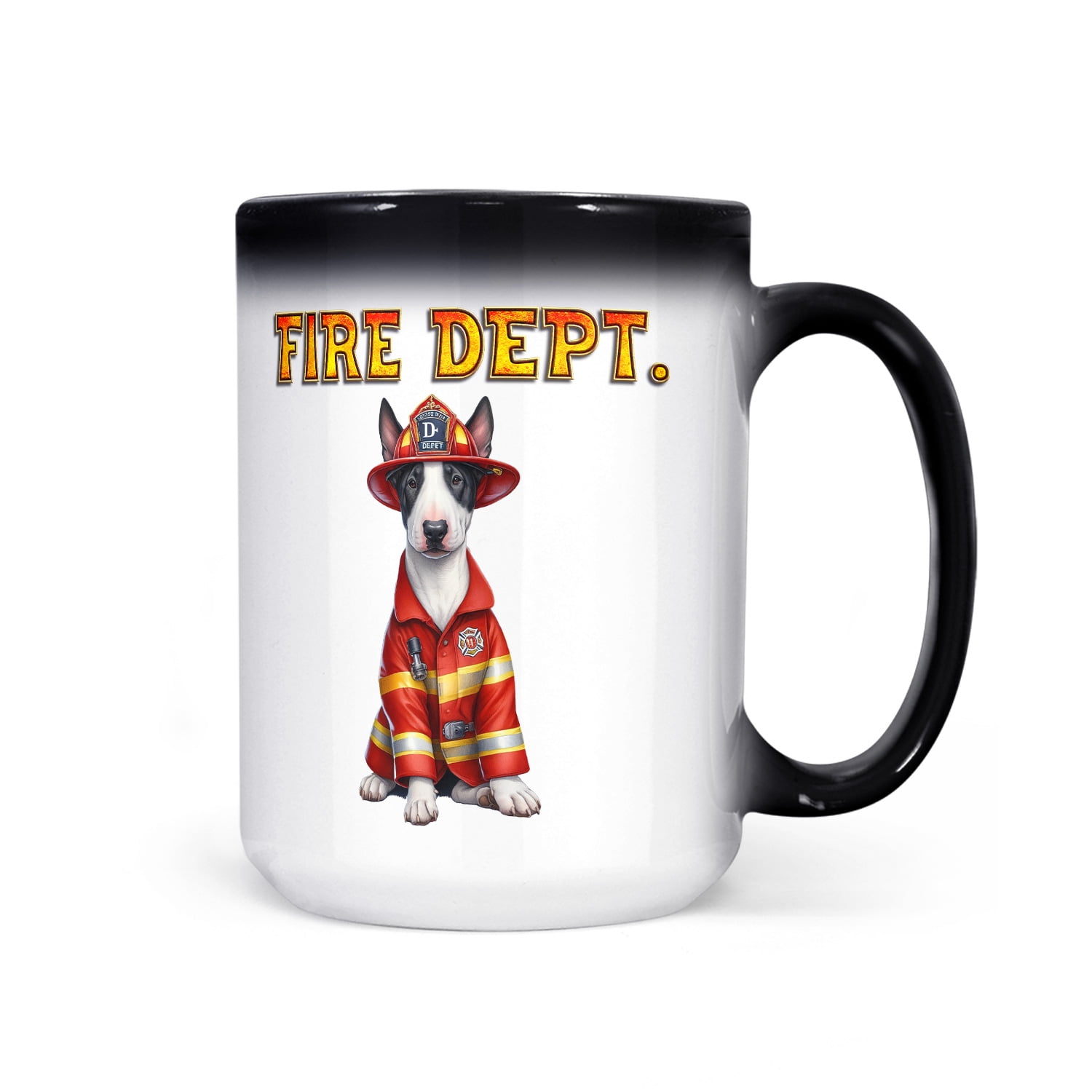 Firefighter Bull Terrier Hero Rescue Fire Dept Fireman USA Flag Heat ...