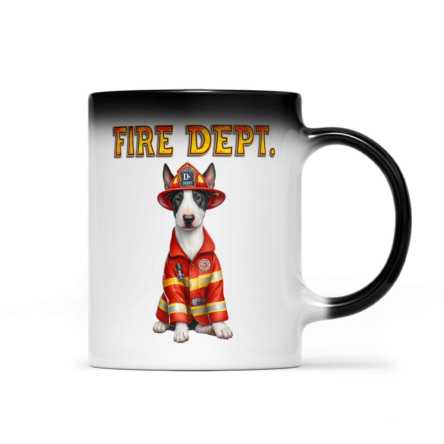 Firefighter Bull Terrier Hero Rescue Fire Dept Fireman USA Flag Heat ...