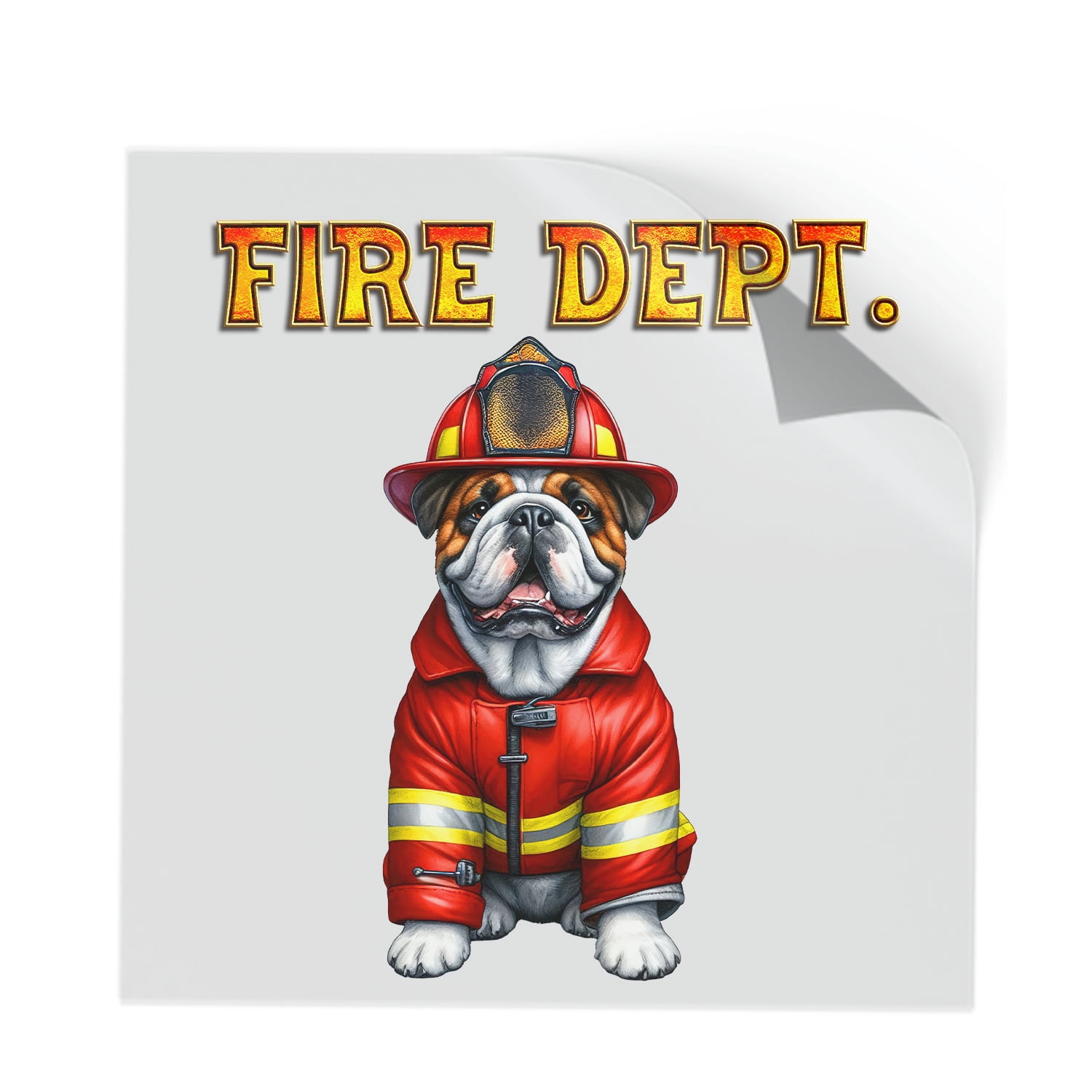 Firefighter Bulldog Hero Rescue Fire Dept Fireman USA Flag Cutout ...