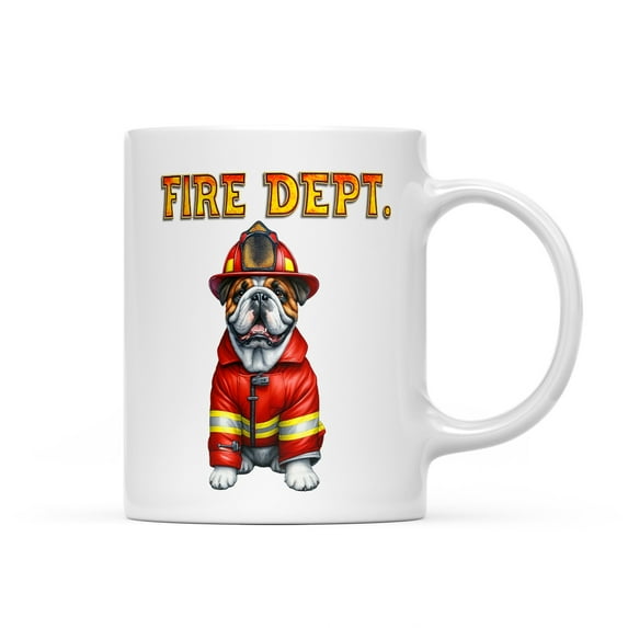 Firefighter Bulldog Hero Rescue Fire Dept Fireman USA Flag Mug Dog ...