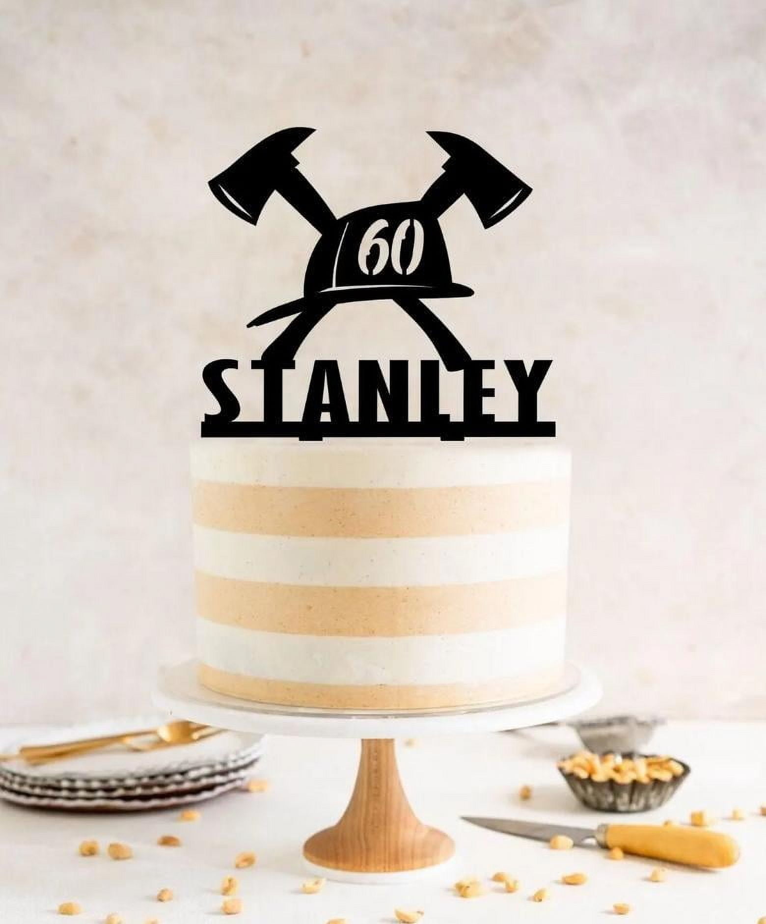 Firefighter Cake Topper, Birthday Cake Topper, Fire Fighter Birthday ...