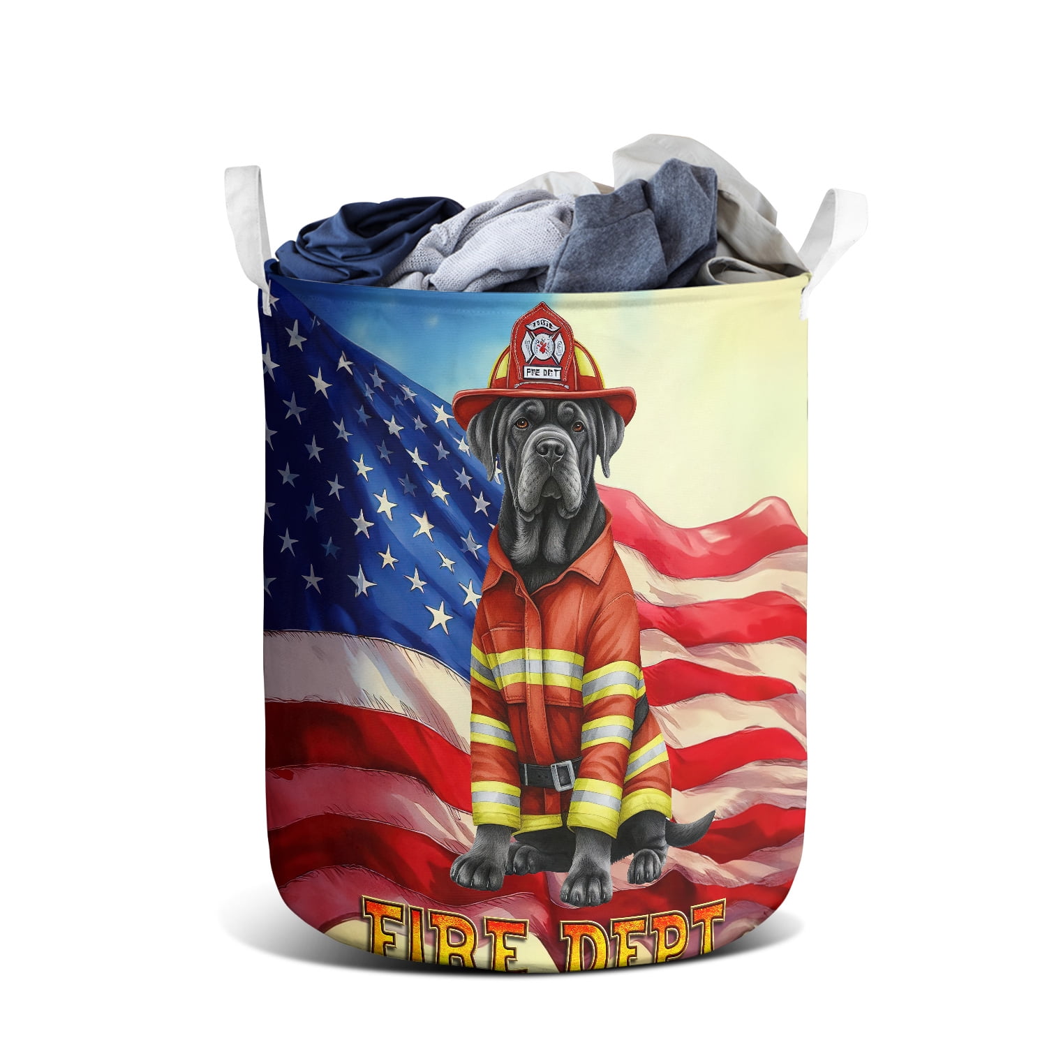 Firefighter Cane Corso Hero Rescue Fire Dept Fireman USA Flag Foldable ...