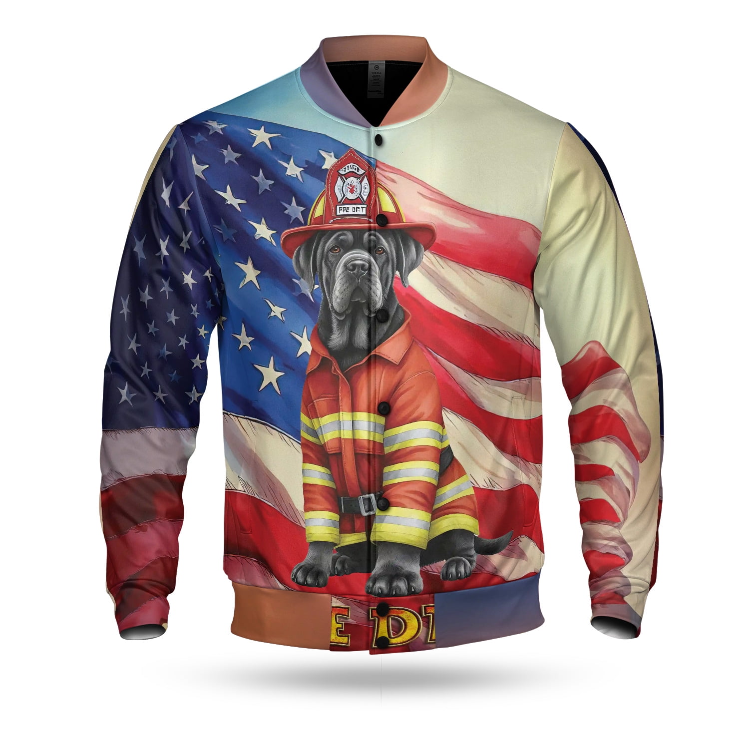Firefighter Cane Corso Hero Rescue Fire Dept Fireman USA Flag All Over ...
