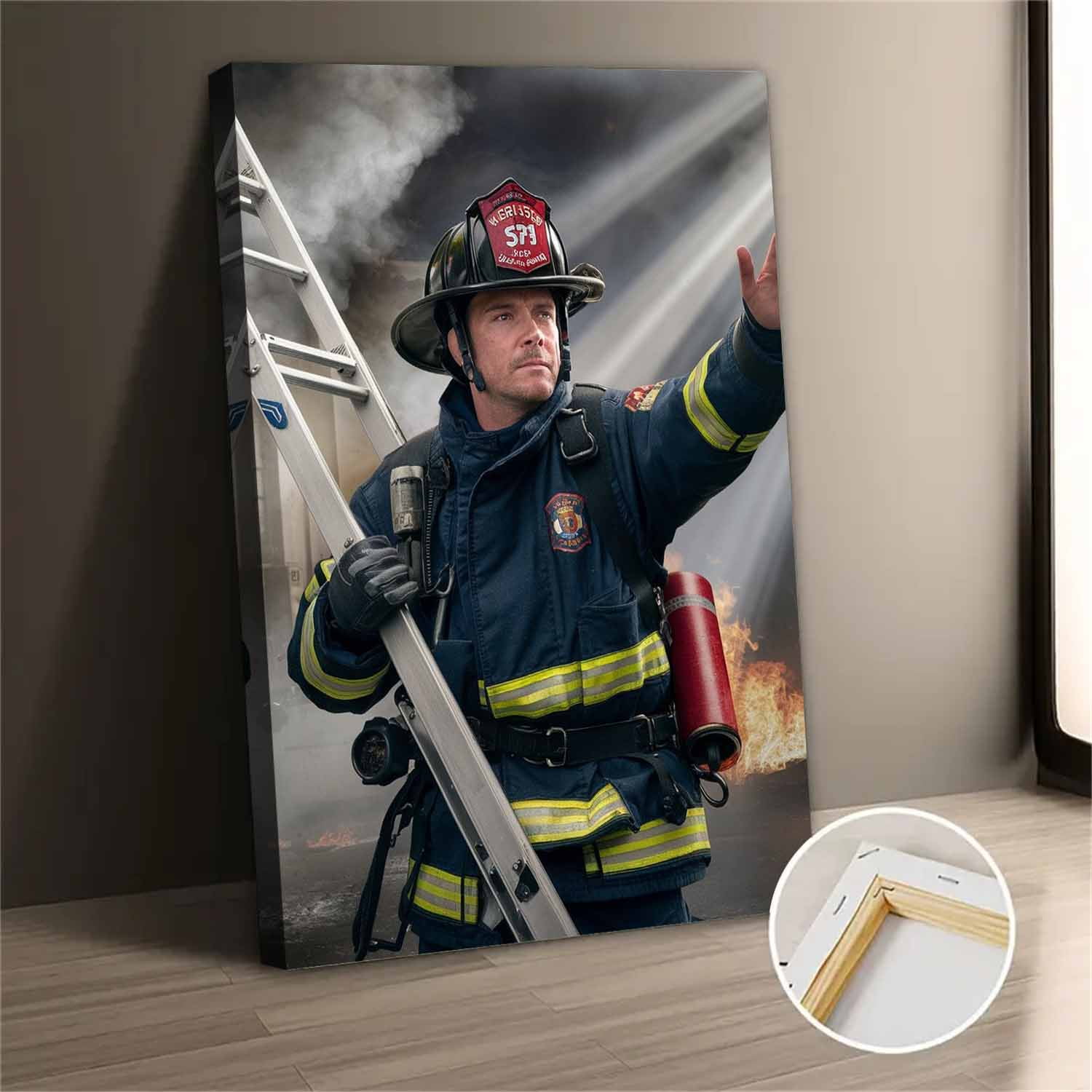 Firefighter Canvas Wall Art - Modern Aesthetic Wall Decor For Bedroom ...