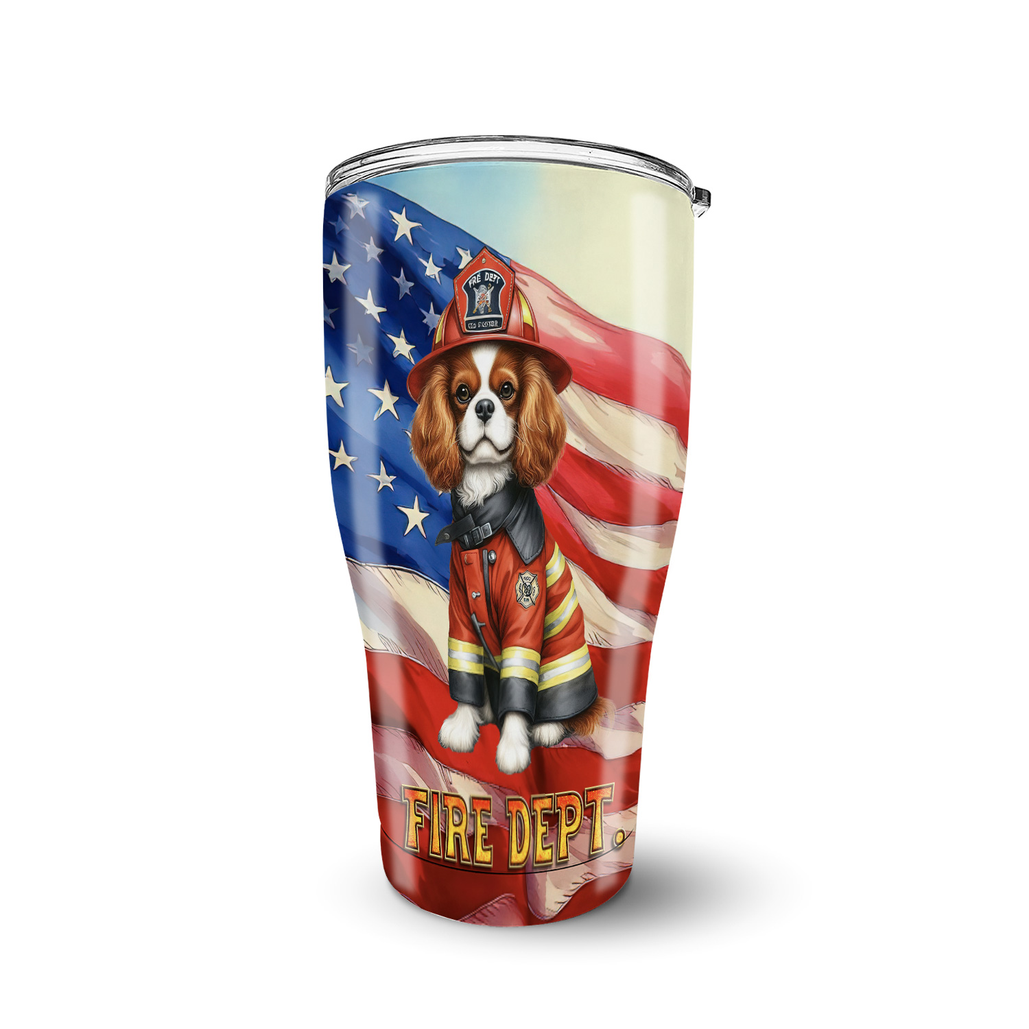 Firefighter Cavalier King Charles Spaniel Hero Rescue Fire Dept Fireman ...