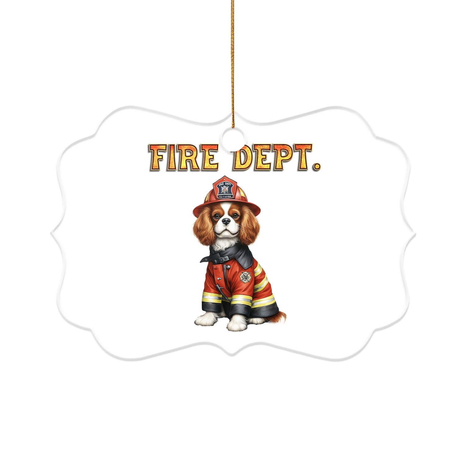 Firefighter Cavalier King Charles Spaniel Hero Rescue Fire Dept Fireman ...