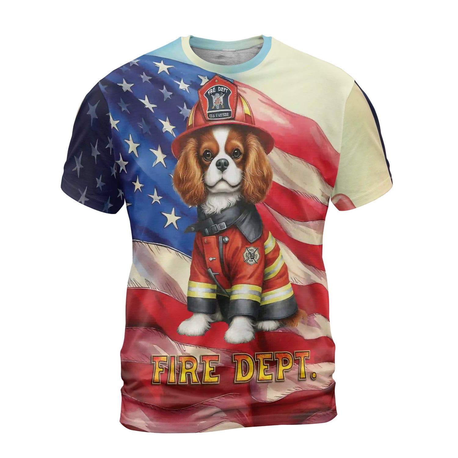 Firefighter Cavalier King Charles Spaniel Hero Rescue Fire Dept Fireman ...