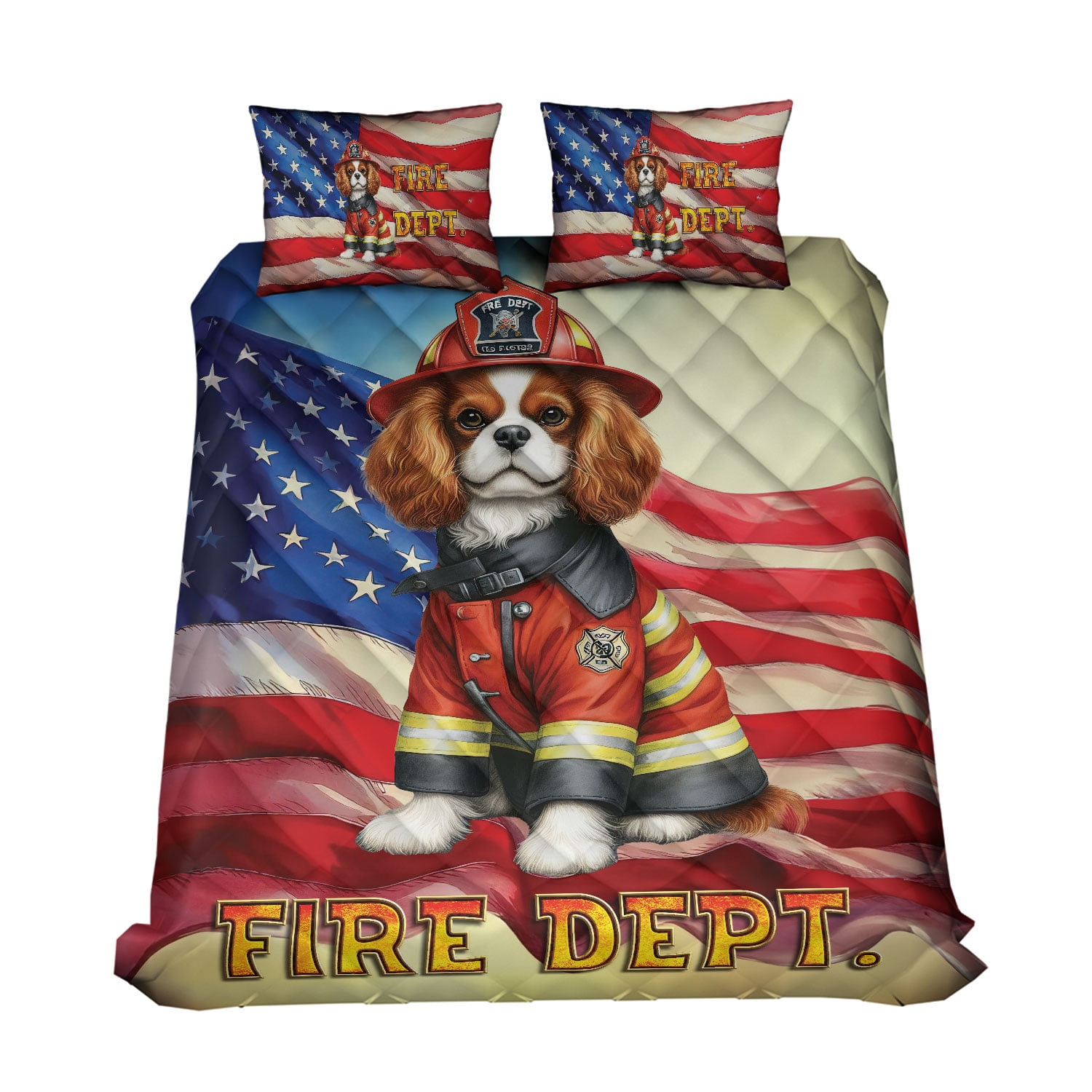 Firefighter Cavalier King Charles Spaniel Hero Rescue Fire Dept Fireman ...